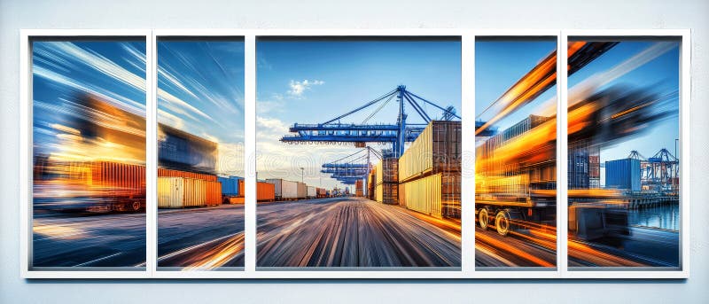 Dynamic Collage Showcasing the Vibrant World of Cargo Transportation ...