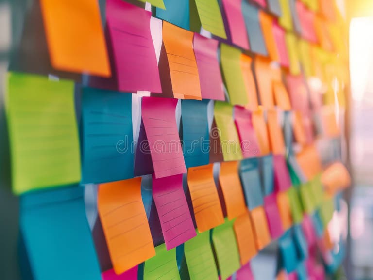Dynamic Collage of Sticky Notes Brings Brightness To the Board Stock ...