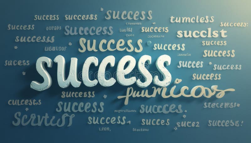 Dynamic Collage of the Word Success in Various Styles and Fonts Stock ...