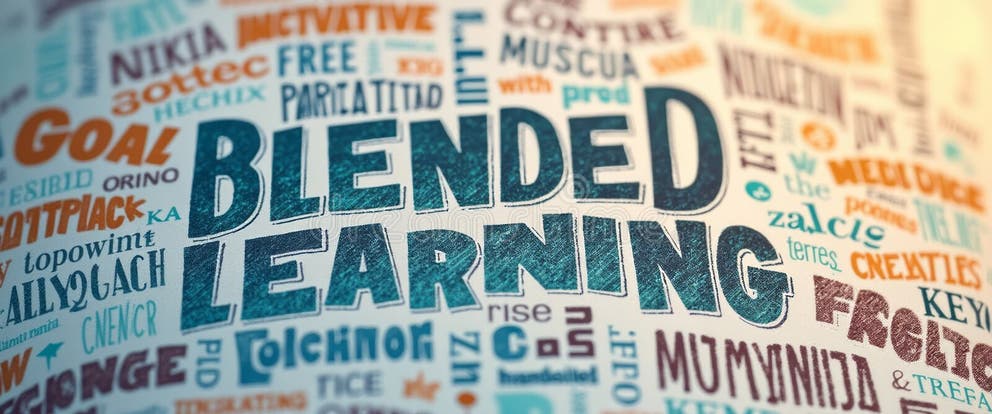 Dynamic Collage of Words Emphasizing Blended Learning Stock Photo ...
