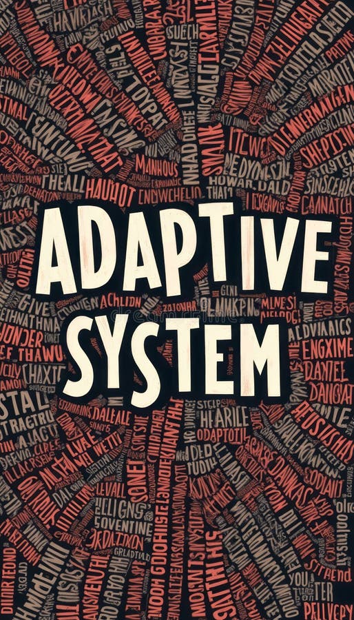 Dynamic Collage of Words Forming Adaptive System Stock Image - Image of ...