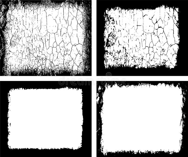Dynamic Collection of Intricate Grunge Border Designs: Featuring Four ...