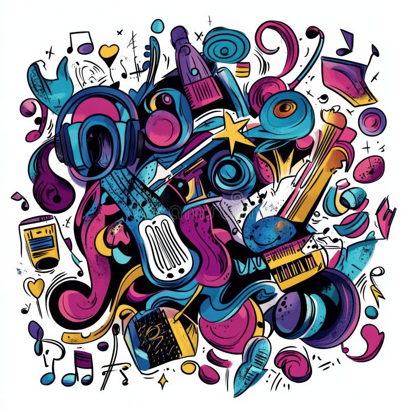 A Dynamic Collection of Music-inspired Doodles Features Instruments ...