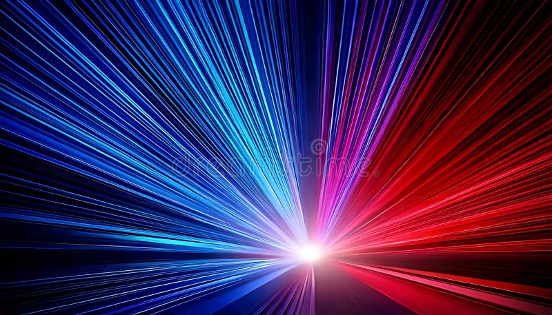 A Dynamic Collision of Red and Blue Lines Radiates Outward from a ...