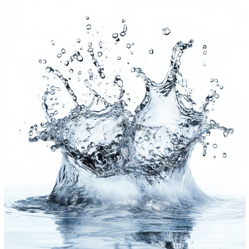 Dynamic Collision of Two Water Streams Creating Splashes and Ripples ...