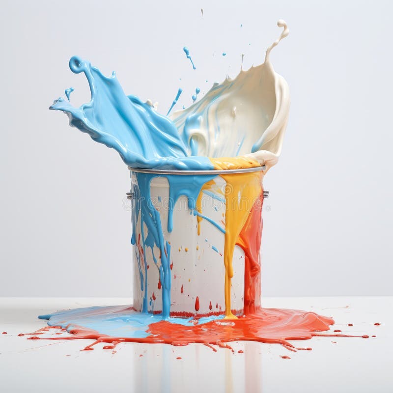 Dynamic Color Combinations: Paint Splashes in Focus Stacking Stock ...