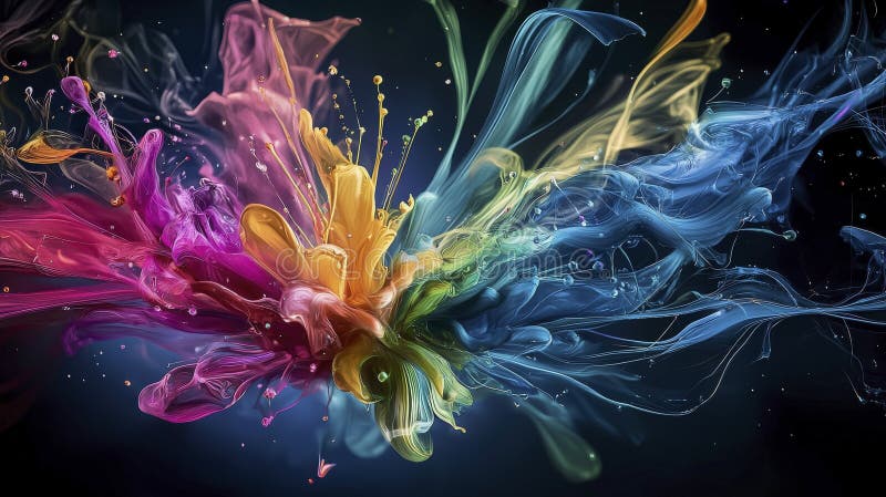 Dynamic Color Explosion Artistic Abstract Design Studio Digital Artwork ...