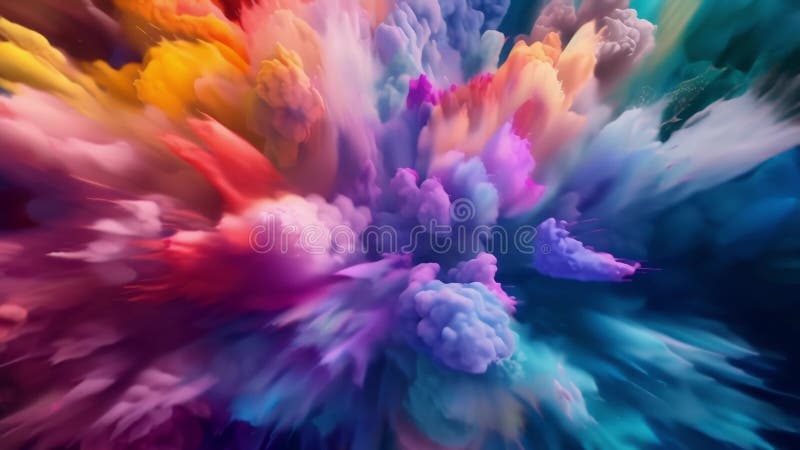 Dynamic Color Flows Exploding from a Central Source Creating a Sense of ...