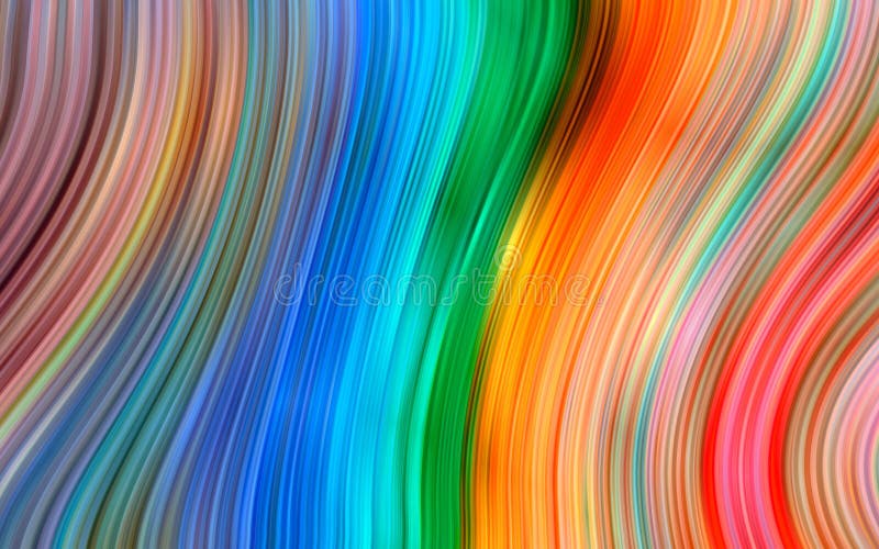 Dynamic Color Series. Artistic Abstraction with Colorful Wavy Lines ...