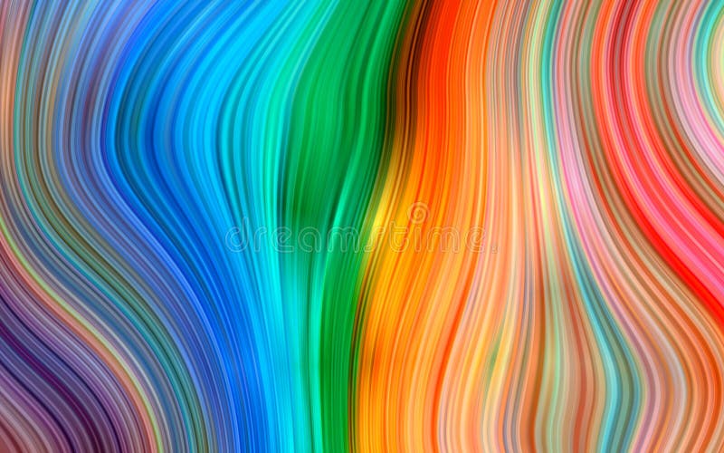 Dynamic Color Series. Artistic Abstraction with Colorful Wavy Lines ...