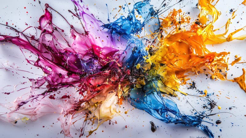 Dynamic Color Splash Artwork Studio Setting Abstract Visuals Colorful ...