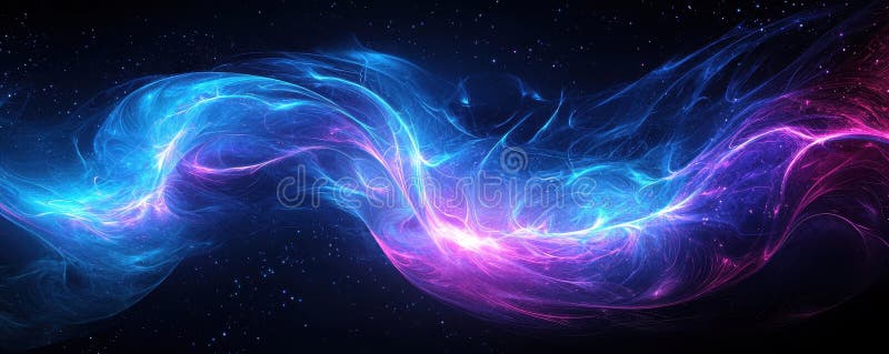 Dynamic Color Waves Cosmic Space Abstract Art Digital Canvas Wide Angle ...