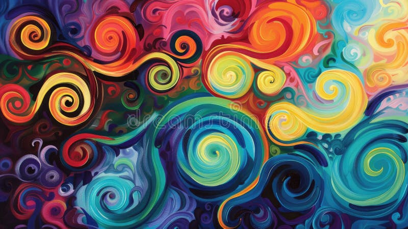 Vibrant, Swirling Abstract Art Featuring Dynamic Colors and Mesmerizing ...