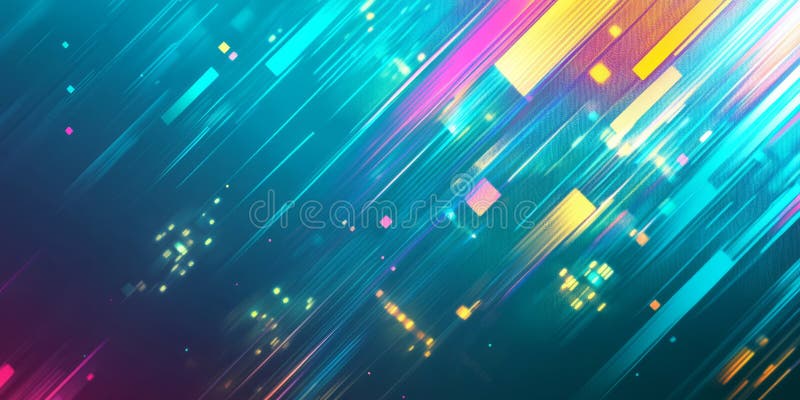 A Dynamic, Colorful Abstract Background Featuring Neon Glitch Effects ...