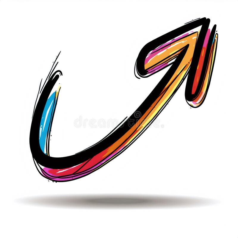 Dynamic Colorful Arrow Pointing Upwards, Symbolizing Positive Growth ...