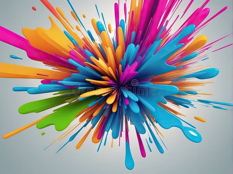 Dynamic Colorful Bursts and Splashes Create an Engaging Visual Effect ...