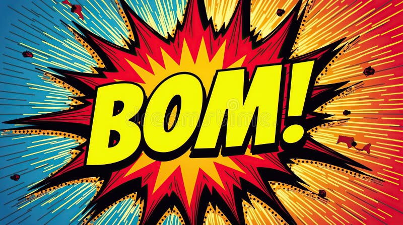 Vibrant Comic Book Style Explosion with Bold Text Stock Illustration ...