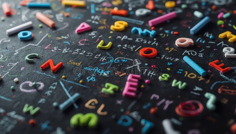 Abstract Education and Science Concept on a Blackboard Stock ...