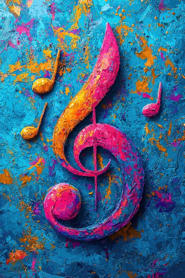 Vibrant Musical Note with Colorful Artistic Paint Splash Background ...