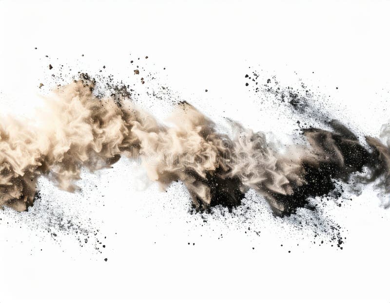 Dynamic Colorful Dust Flow, Building Material Dust Splatter in Precise ...