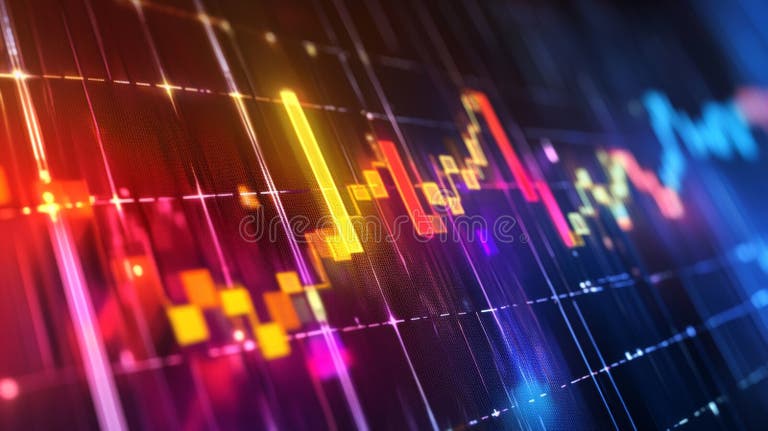 Dynamic and Colorful Financial Data Visualization Chart Representing ...
