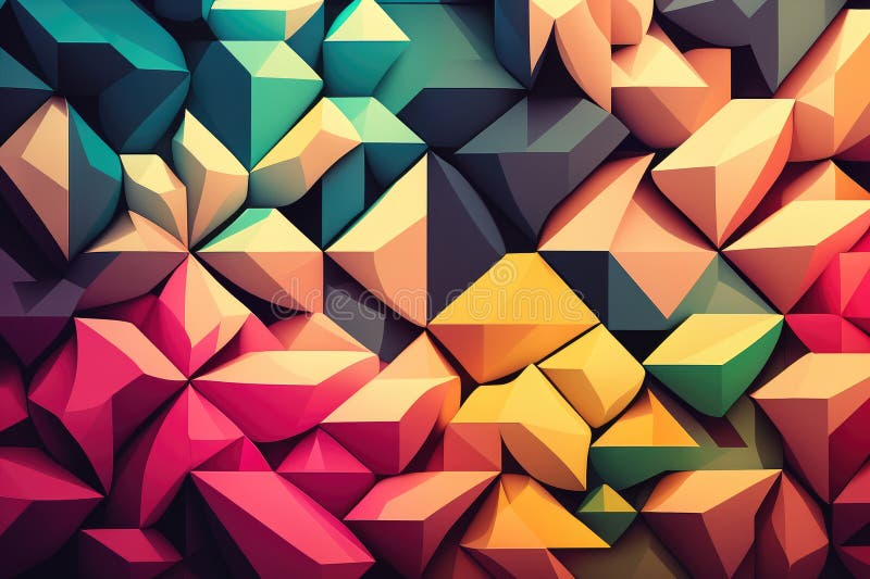 Dynamic and Colorful Geometric Pattern with Overlapping Shapes and ...