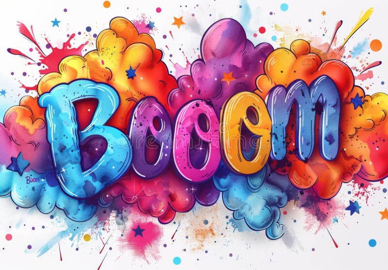 Colorful Graffiti Art with the Word Boom in Vibrant Splash Background ...