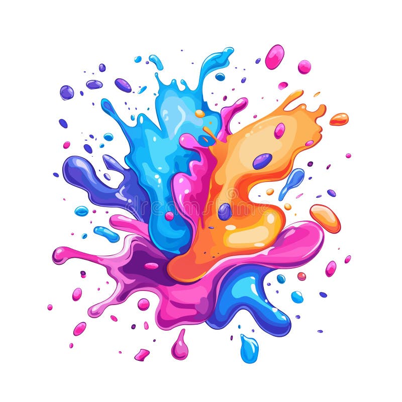 Dynamic Colorful Ink Splash with Fluid Motion. Colorful Paint Splash ...