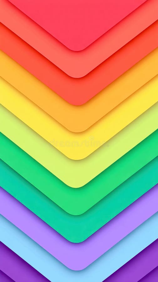 A Dynamic and Colorful Layered Design of Rainbow Chevron Shapes in a ...