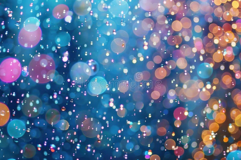 Dynamic and Colorful Light Bubbles Floating in a Mesmerizing Blue Space ...