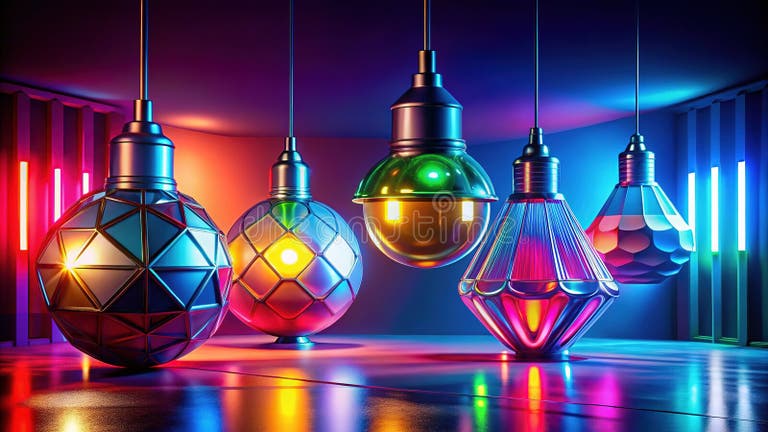 Dynamic Colorful Light Installation a Stunning 3D Render of Abstract ...