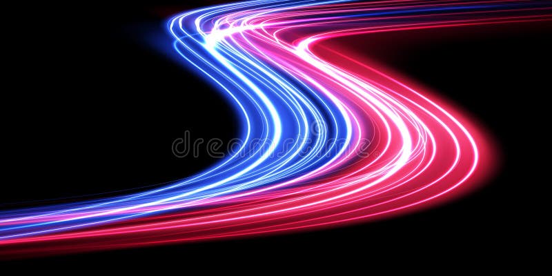 Dynamic, Colorful Light Trails Dancing Against a Deep Black Background ...