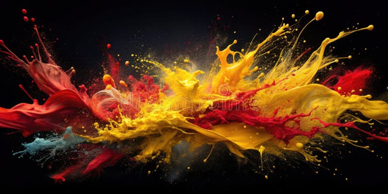 Dynamic Colorful Liquid Explosion a Vivid Abstract Image of Interacting ...