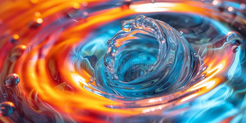 Dynamic Colorful Liquid Movements Captured within a Transparent Orb ...