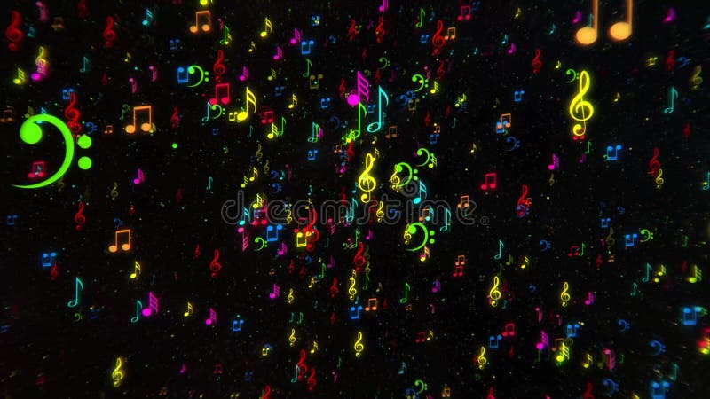 Dynamic Colorful Musical Notes Galaxy Stock Footage - Video of cosmic ...