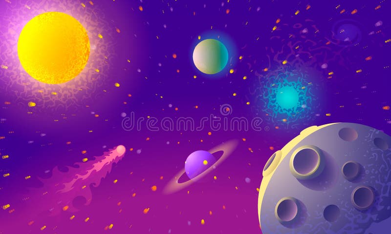 Dynamic Colorful Outer Space Background. Vector Illustration. Stock ...