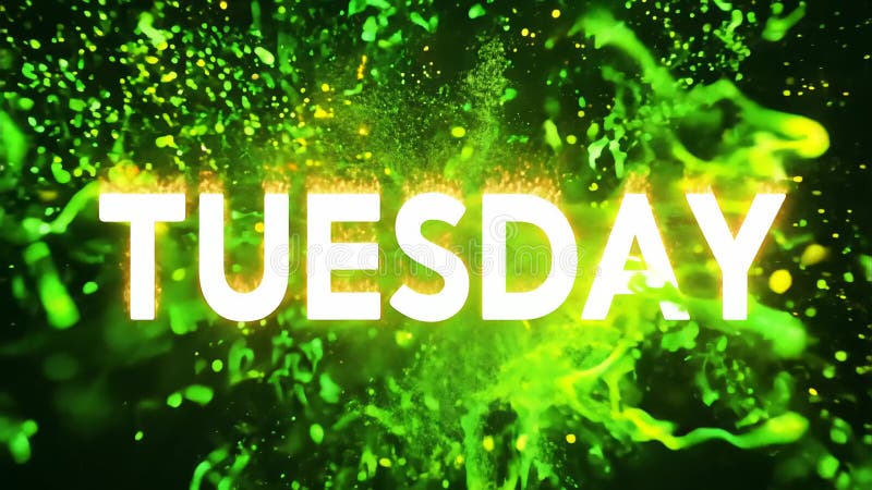 Dynamic Colorful Particle Animation with Day of the Week Text Stock ...