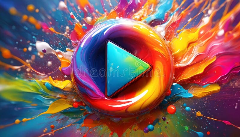 Colorful Play of Hues and Orange Bubbles, Background Stock Illustration ...