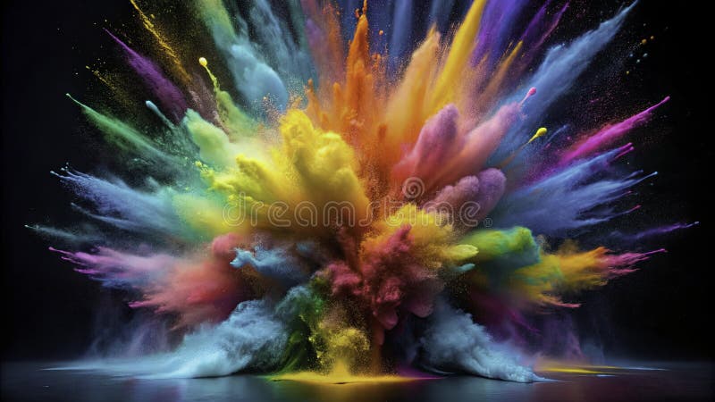 Dynamic Colorful Powder Explosion on Transparent Background a Vibrant ...