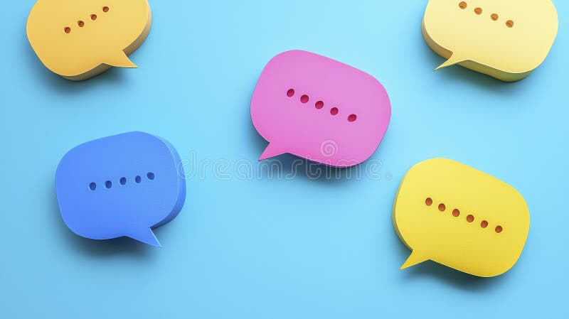 Dynamic Colorful Speech Bubbles in Playful Layout Stock Illustration ...