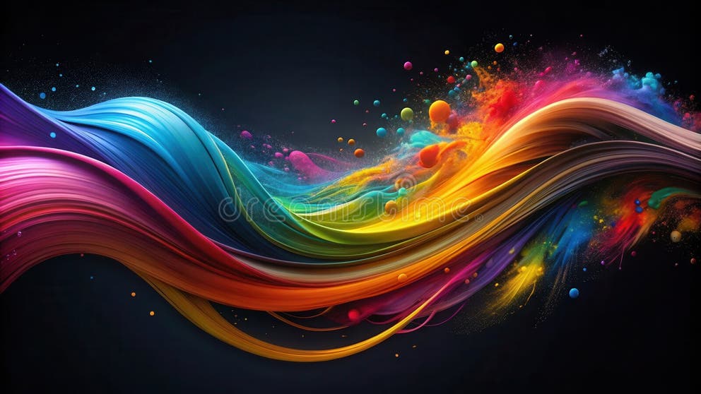 Dynamic Colorful Swirls and Exploding Paint Splatter Design. Generative ...