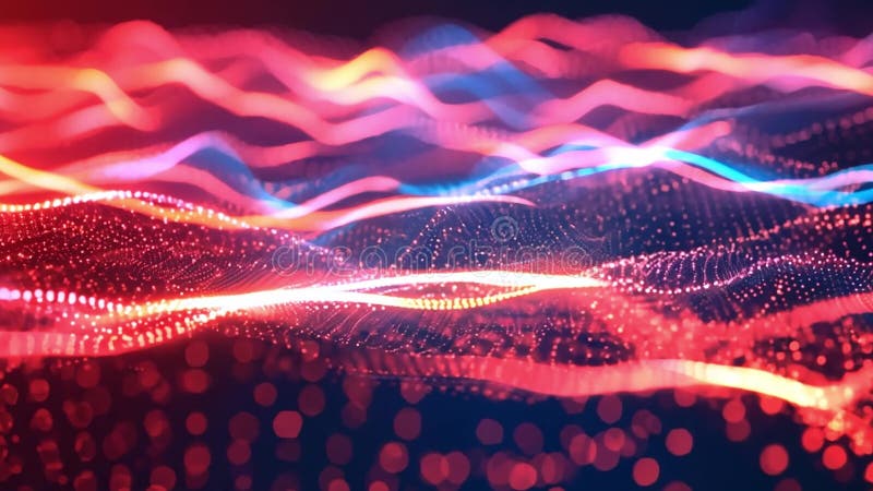 Dynamic Colorful Wave Patterns with Vibrant Lights at Night Stock ...