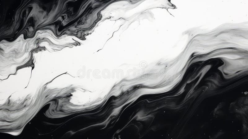Dynamic Combination of Black and White Paint Creating Unique Patterns ...