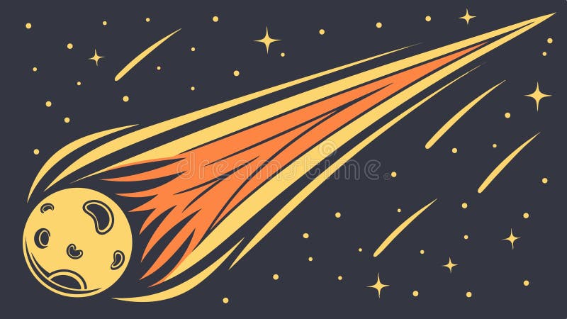 Dynamic Comet Streaking Across Space Celestial Event, Vector Design ...