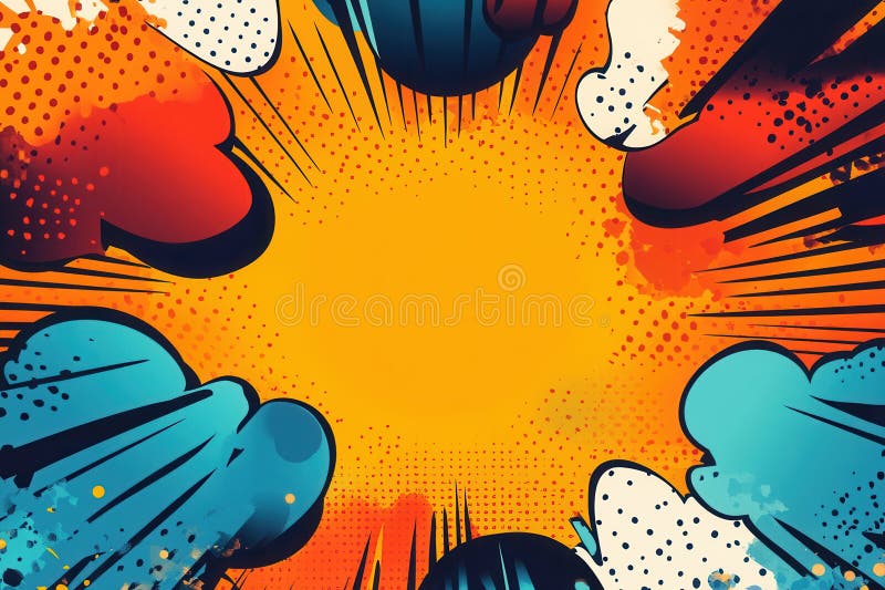 Dynamic Comic Book Action with Vibrant Colors and Bold Patterns ...