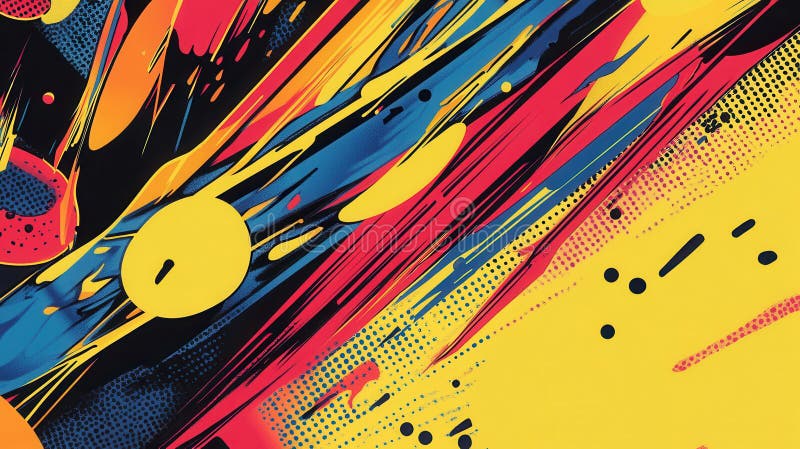 Dynamic Comic Book Background Featuring Bold Colors and Action Lines ...