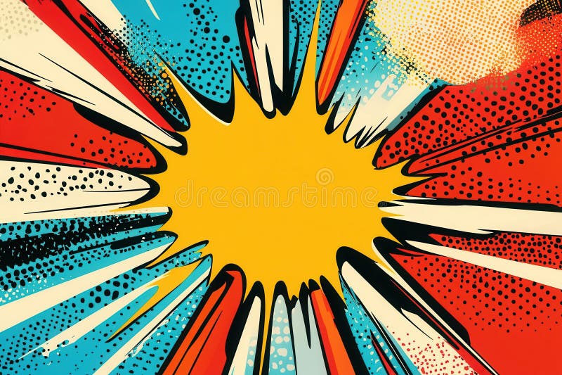 Dynamic Comic Book Background Featuring Bright Explosion Effects and ...