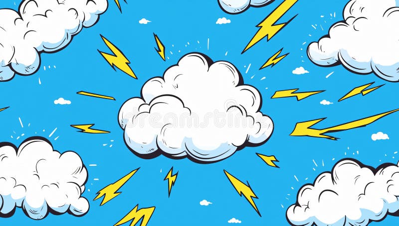 Dynamic Comic Book Clouds and Lightning Seamless High Quality Image ...