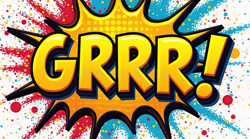 Comic Book Style Speech Bubble with Bold Yellow Grrr Stock Illustration ...