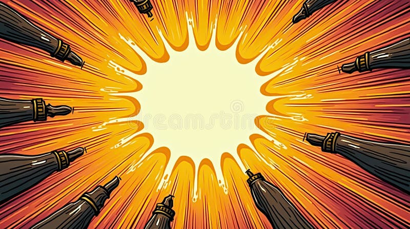 Dynamic Comic Book Explosion Background with Vibrant Colors Stock ...